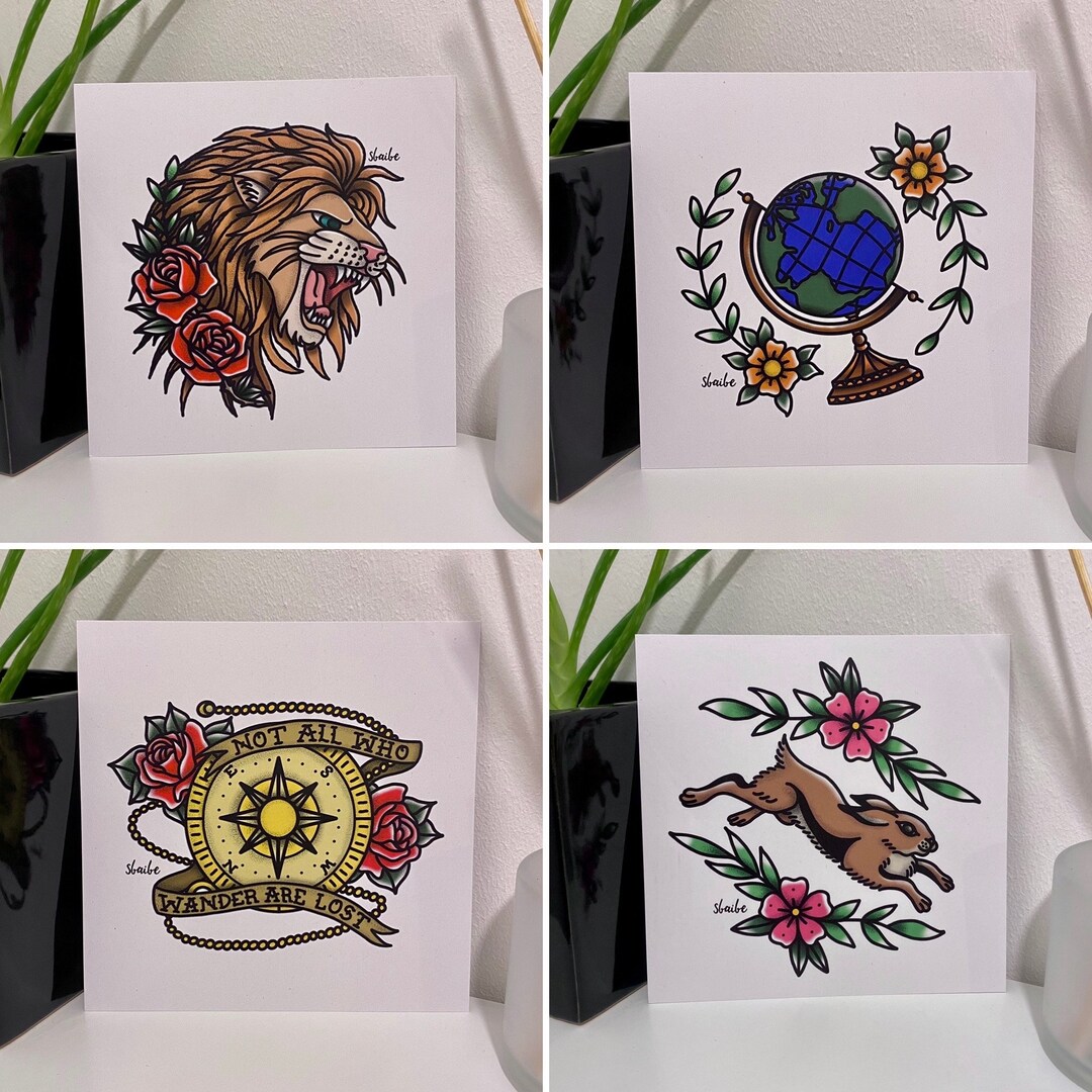 Traditional Tattoo Art Prints (SELECTION OF 30) - Etsy