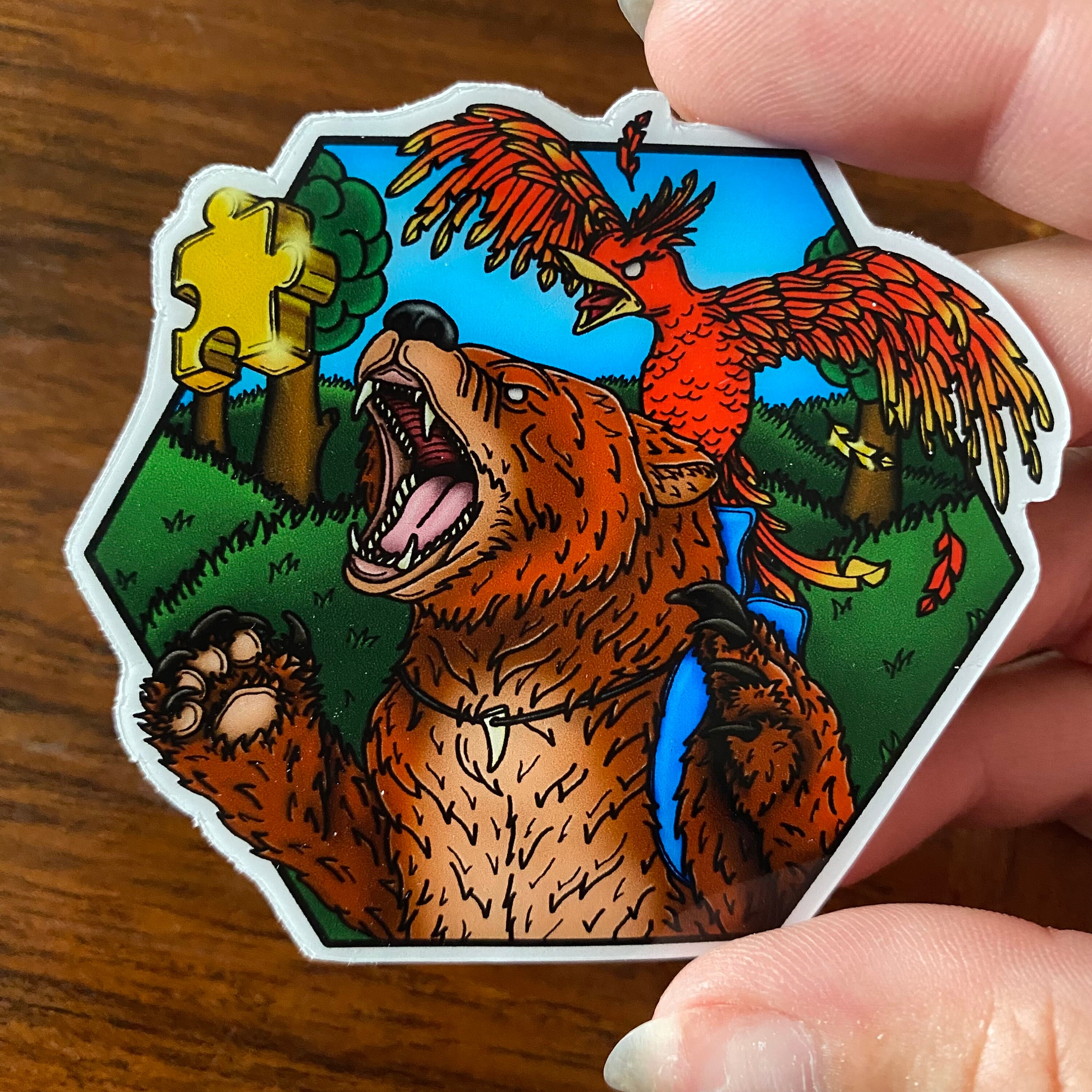 Angry Banjo Bear and Bird Sticker - Etsy