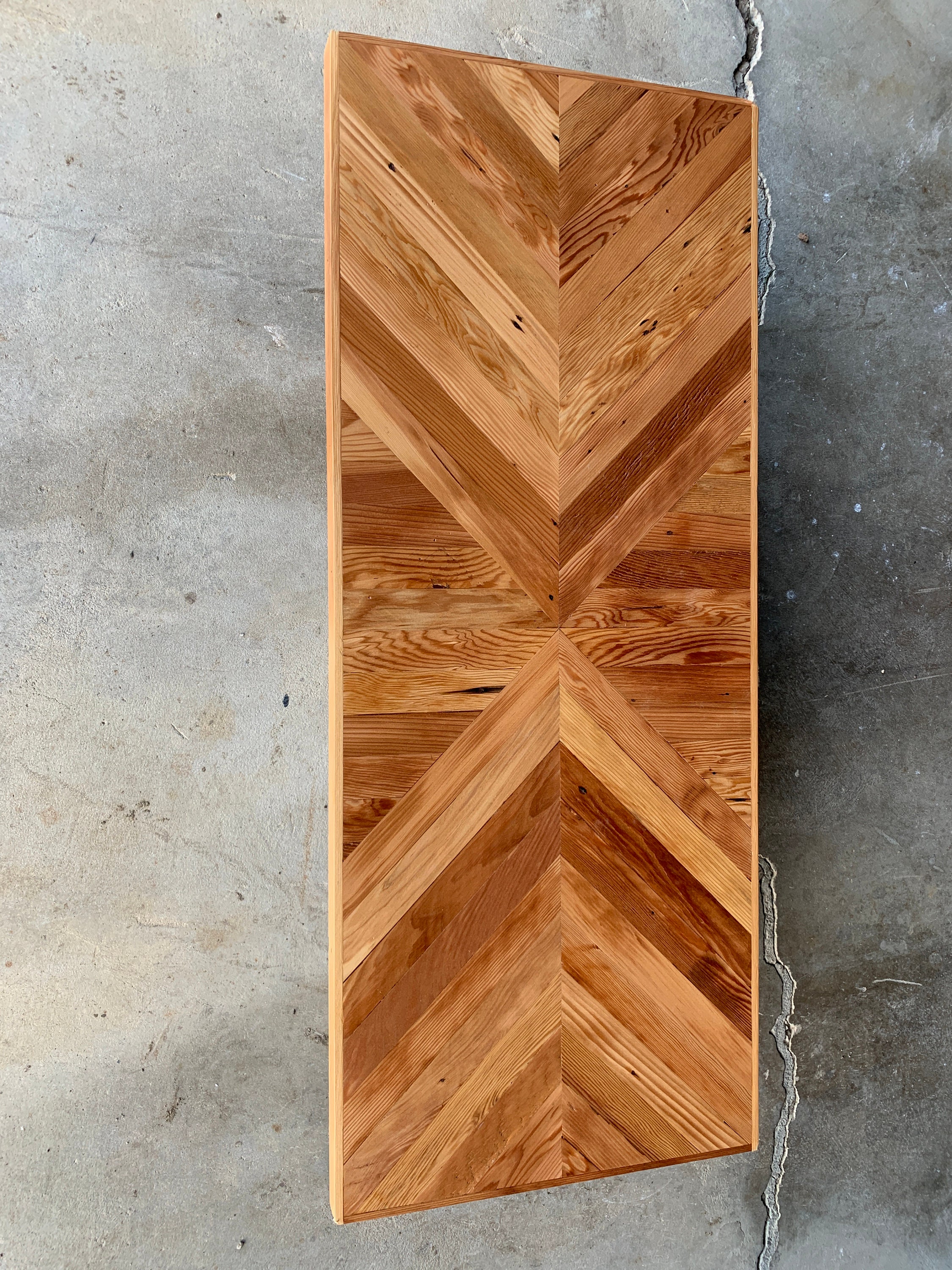 Reclaimed Wood Table RUBIO Chevron Farmhouse Rustic - Etsy