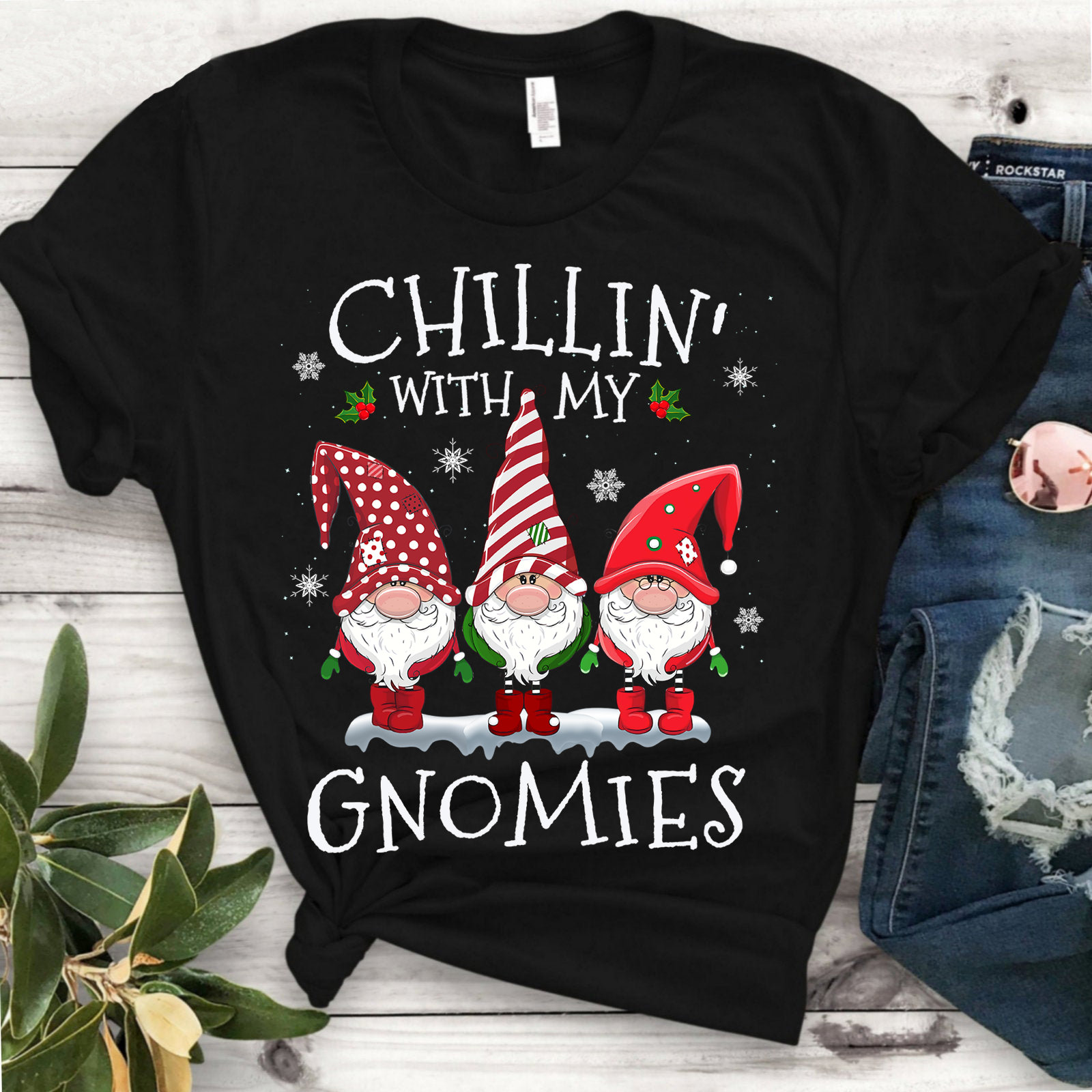 Chillin' With My Gnomies Shirt Three Gnome Christmas | Etsy