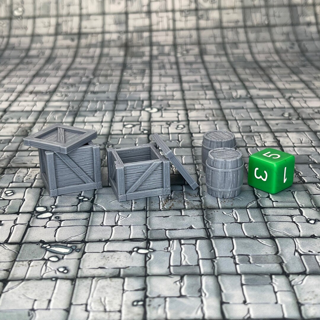 Crates With Lids and Barrels Dungeons and Dragons Dnd Scatter - Etsy