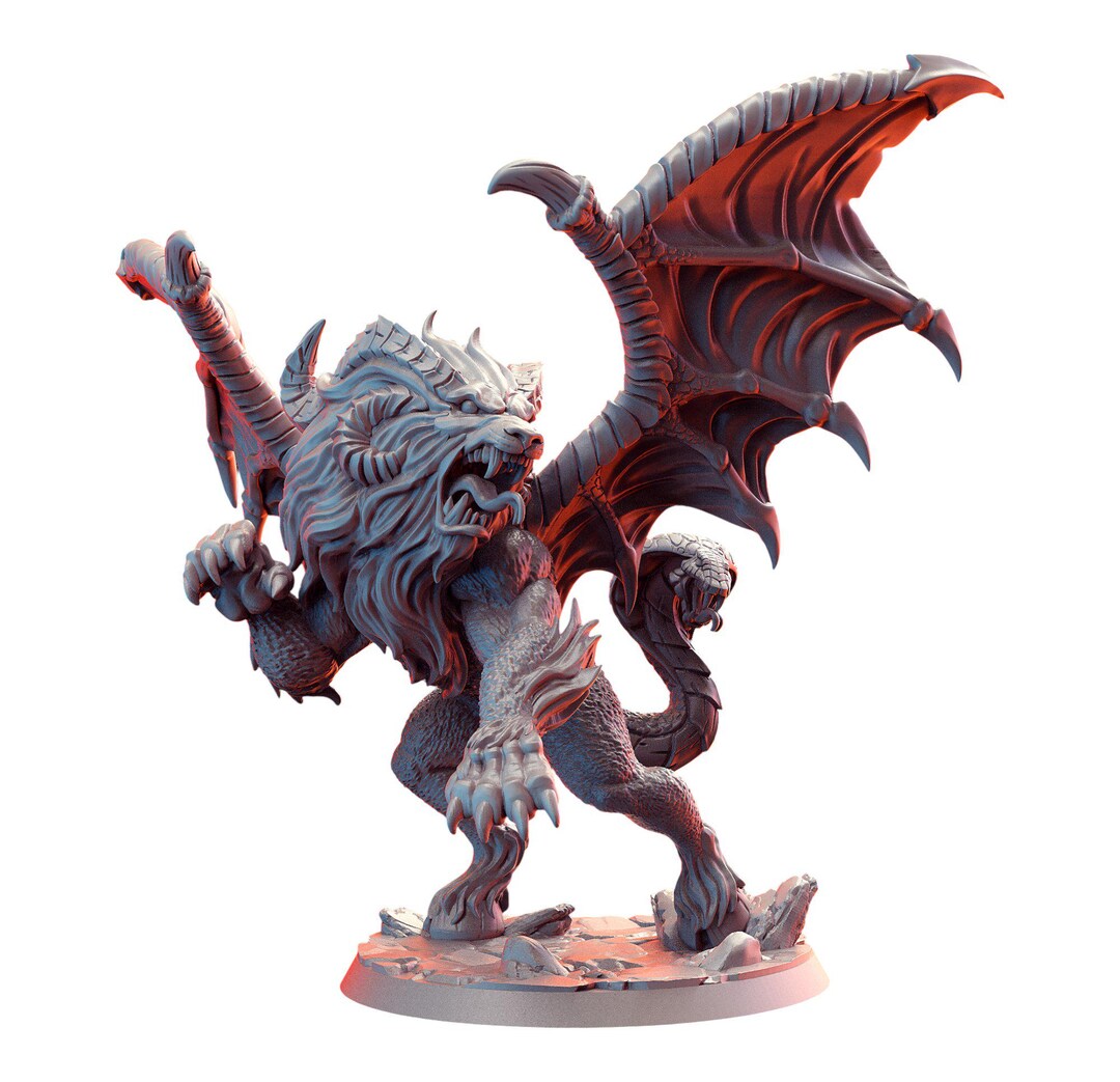Chimera Manticore, 14k Resin Dungeons and Dragons Dnd Miniatures D&D ...