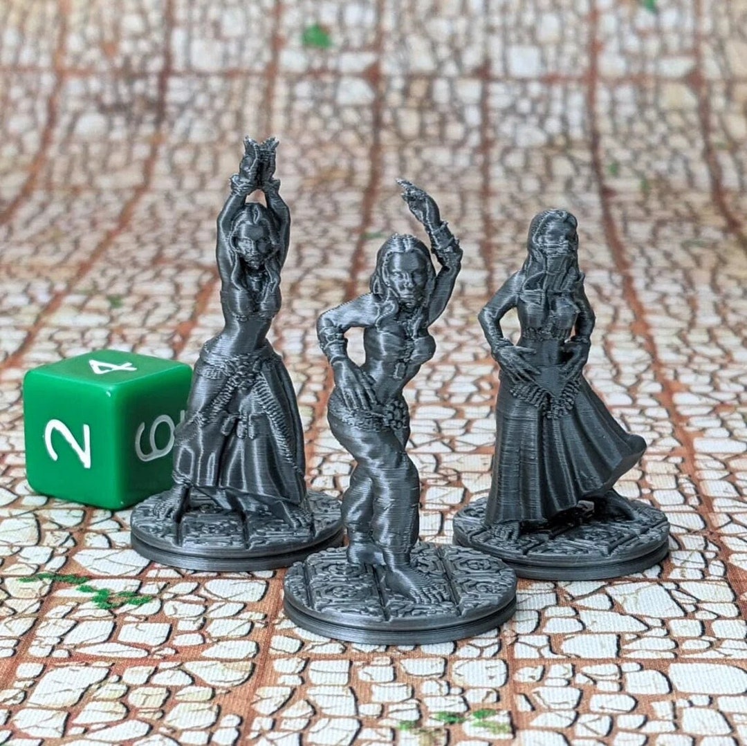 Belly Dancing Girls set of 3, Dungeons and Dragons Miniatures Dnd D&D ...