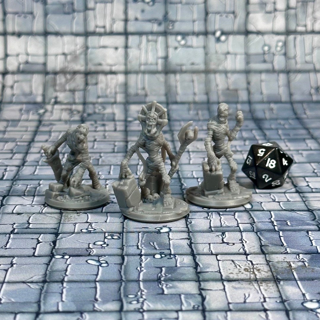 Mummy Warriors set of 3, 12k Resin Dungeons and Dragons Dnd Miniatures ...