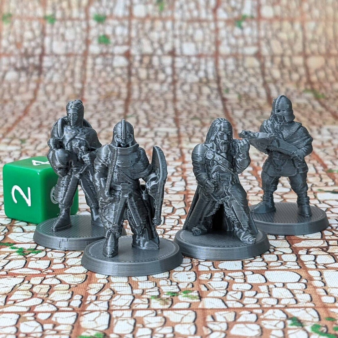 Town Guards set of 4, Dungeons and Dragons Miniatures Dnd D&D Mini 32mm ...