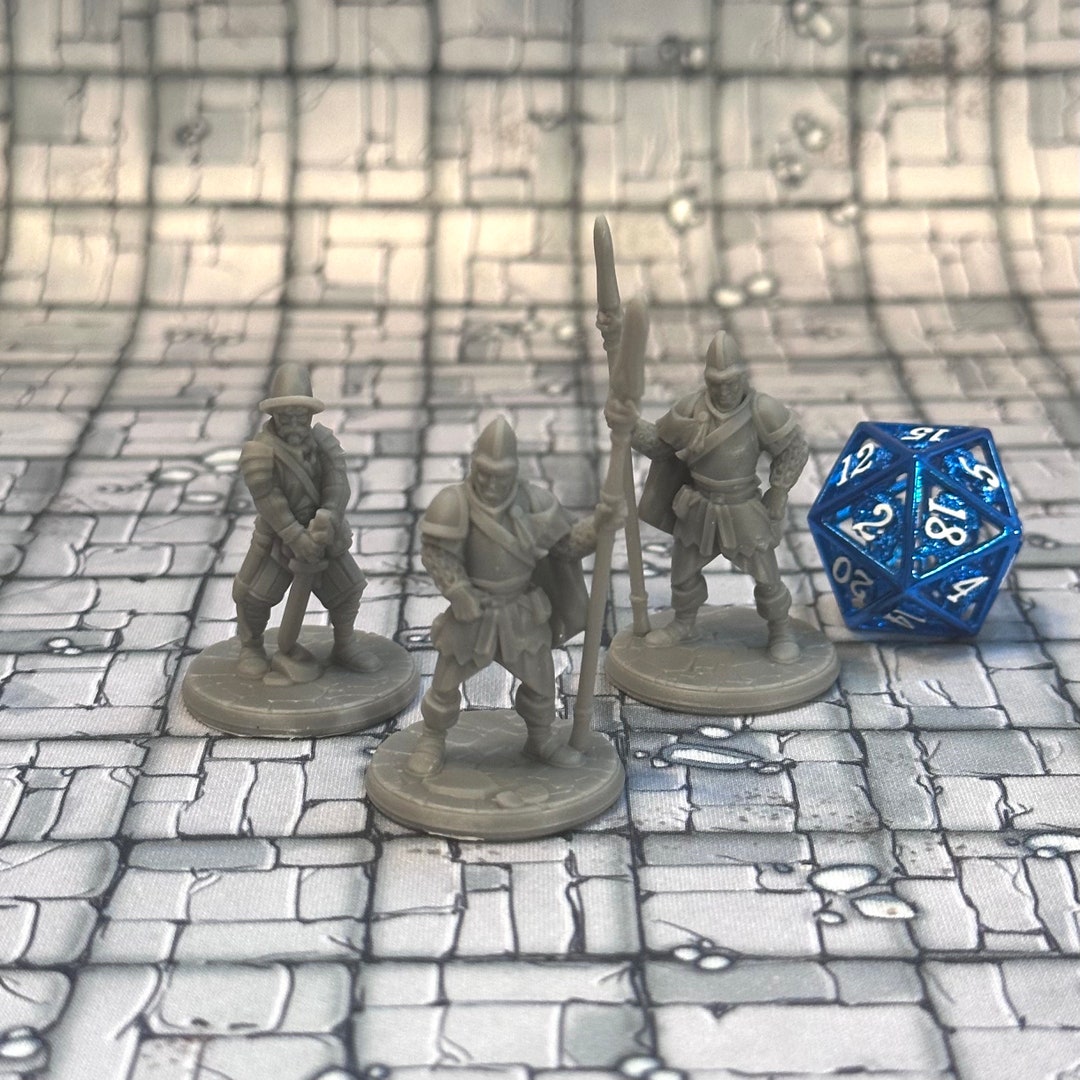 Village Guards set of 3, 12k Resin Dungeons and Dragons Miniatures Dnd ...