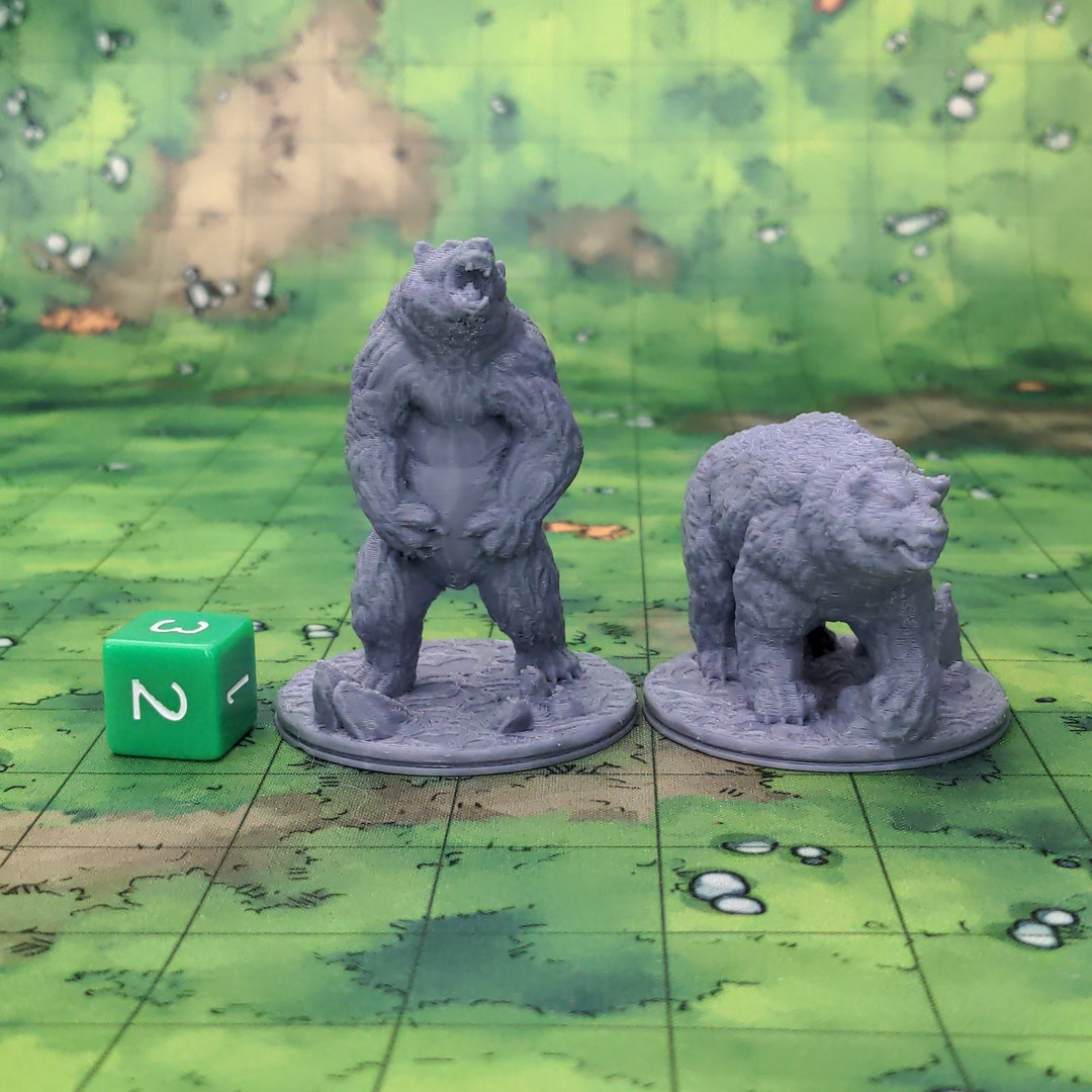 Large Bears set of 2, PLA Dungeons and Dragons Dnd Miniatures D&D Mini ...