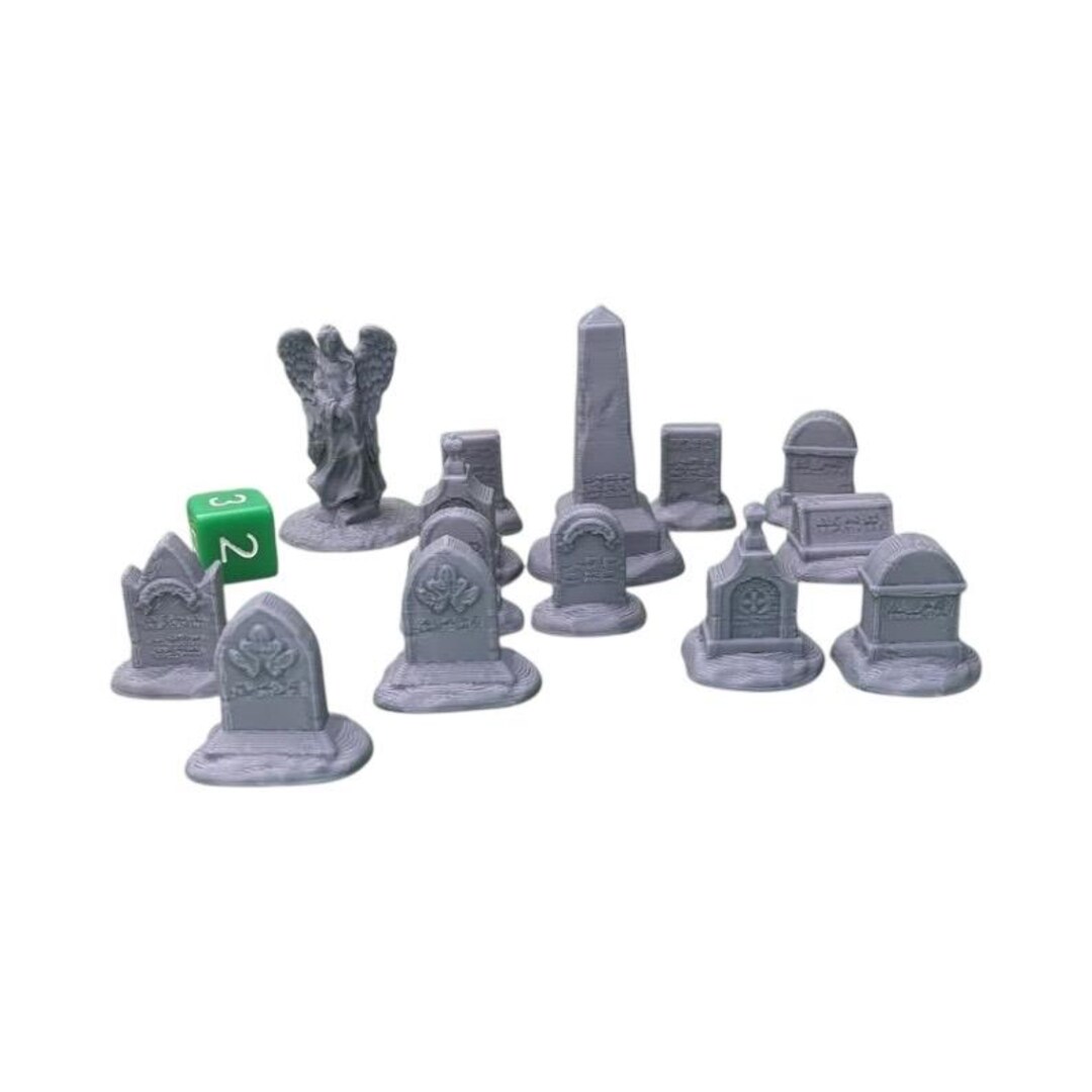 Tombstones (set of 14), Dungeons and Dragons Dnd Scatter Terrain Mini ...