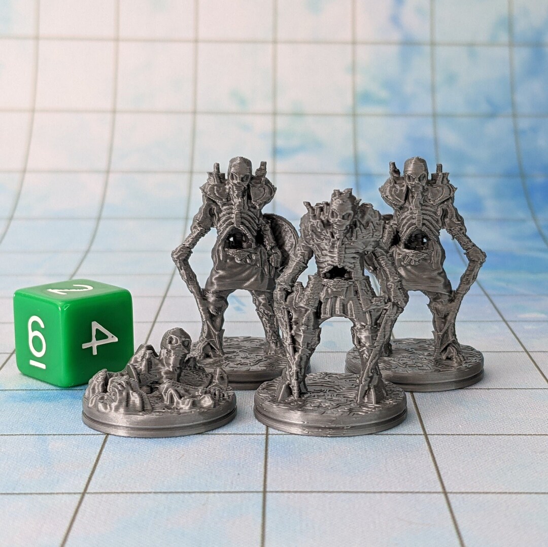 Frozen Skeletons set of 4, PLA Dungeons and Dragons Dnd Miniatures D&D ...