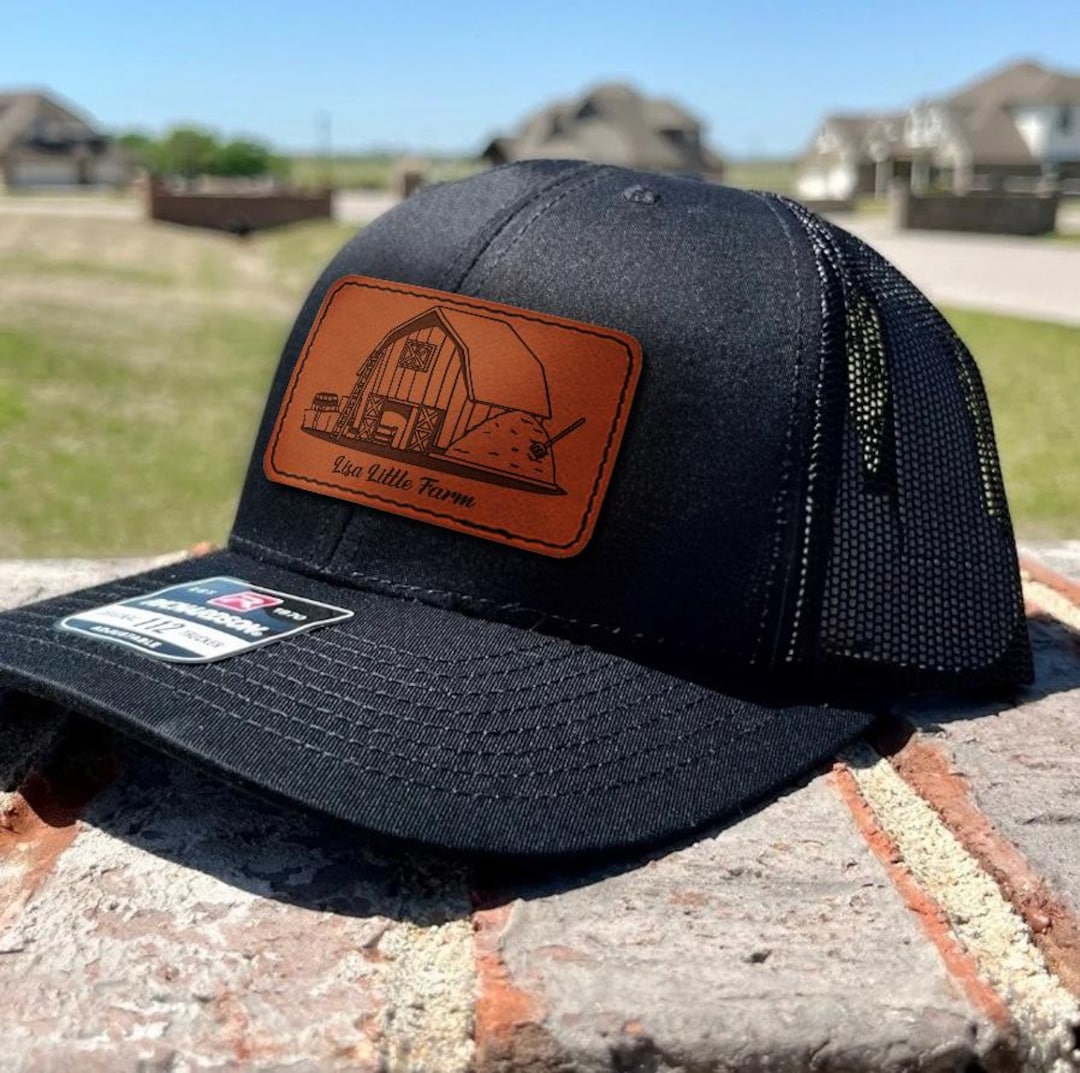 Custom Farm Hat, Farmers Gift, Custom Leather Patch Hat, Ranch Hat ...