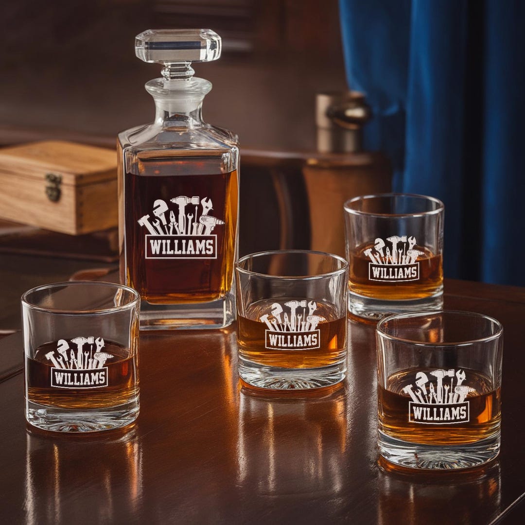 Personalized Mechanics Tools Tool Box Repair Tools Whiskey Decanter Set ...