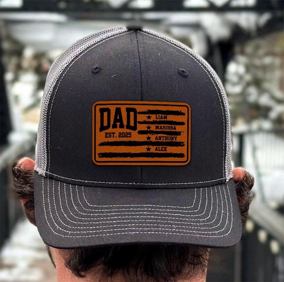American Dad Leather Patch Hat – Patriotic Trucker Hat for Men – 4th of ...