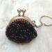 Small Black Gothic Emo Style Crochet Beaded Coin Purse With - Etsy