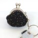 Small Black Gothic Emo Style Crochet Beaded Coin Purse With Kiss Lock ...