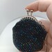 Small Black Gothic Emo Style Crochet Beaded Coin Purse With Kiss Lock ...