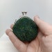 Tiny Dark Green Crochet Beaded Keychain Kiss Lock Coin Purse - Etsy