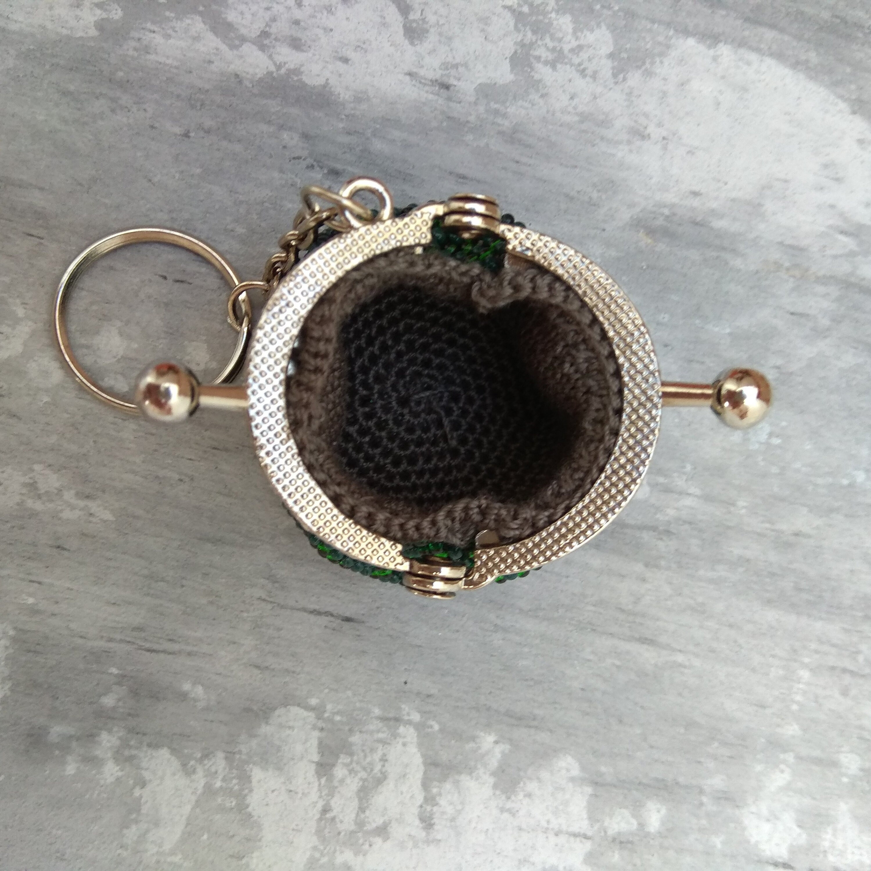 Small Black Gothic Emo Style Crochet Beaded Coin Purse With - Etsy