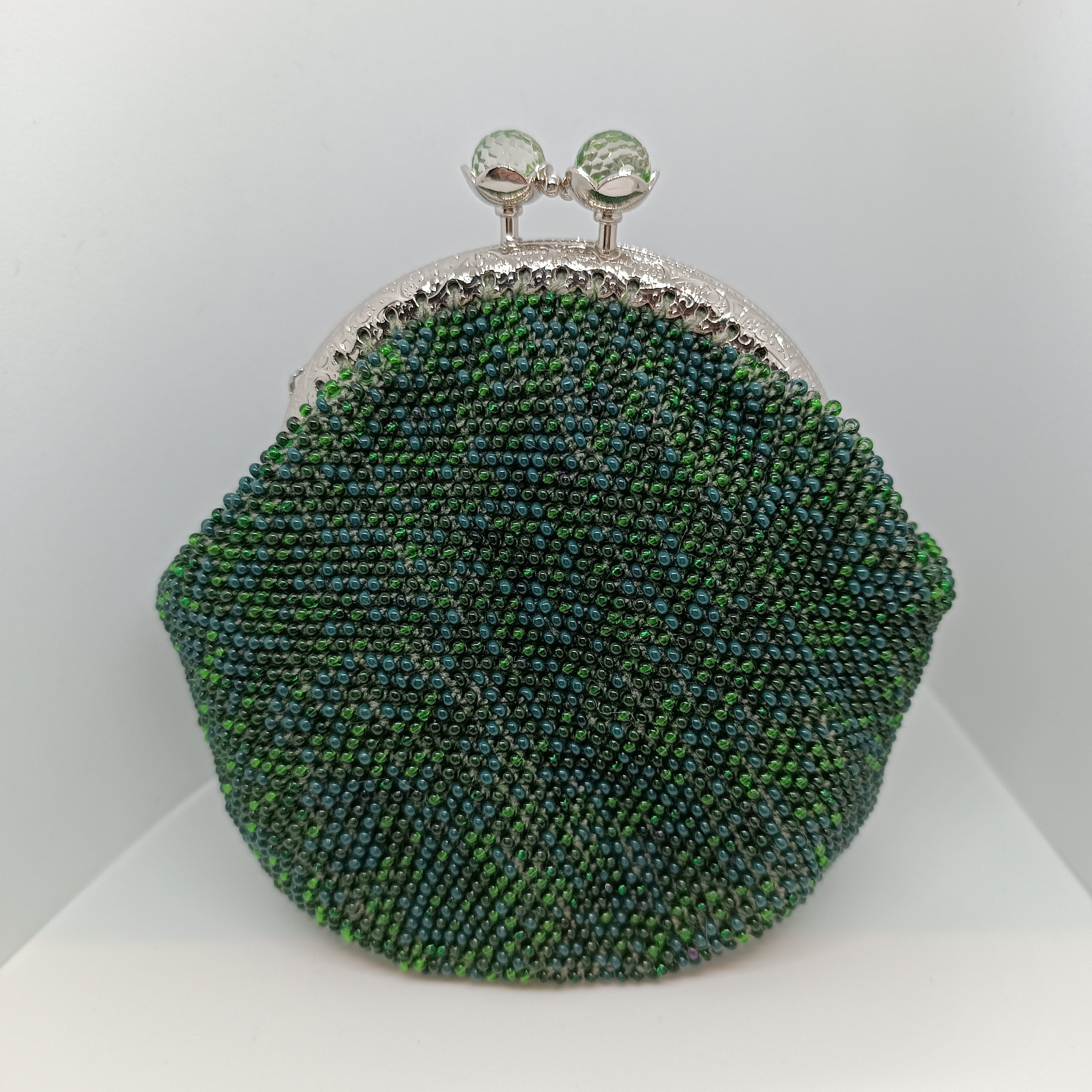 Green Crochet Beaded Coin Purse / Chapstick Holder / Small - Etsy