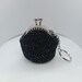Small Black Gothic Emo Style Crochet Beaded Coin Purse With Kiss Lock ...