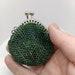 Tiny Dark Green Crochet Beaded Keychain Kiss Lock Coin Purse - Etsy