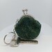 Tiny Dark Green Crochet Beaded Keychain Kiss Lock Coin Purse - Etsy
