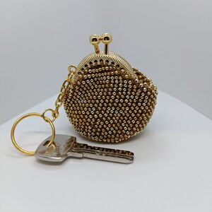 Small Golden Crochet Beaded Coin Purse With Kiss Lock, Gothic and Emo ...