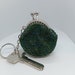 Tiny Dark Green Crochet Beaded Keychain Kiss Lock Coin Purse - Etsy