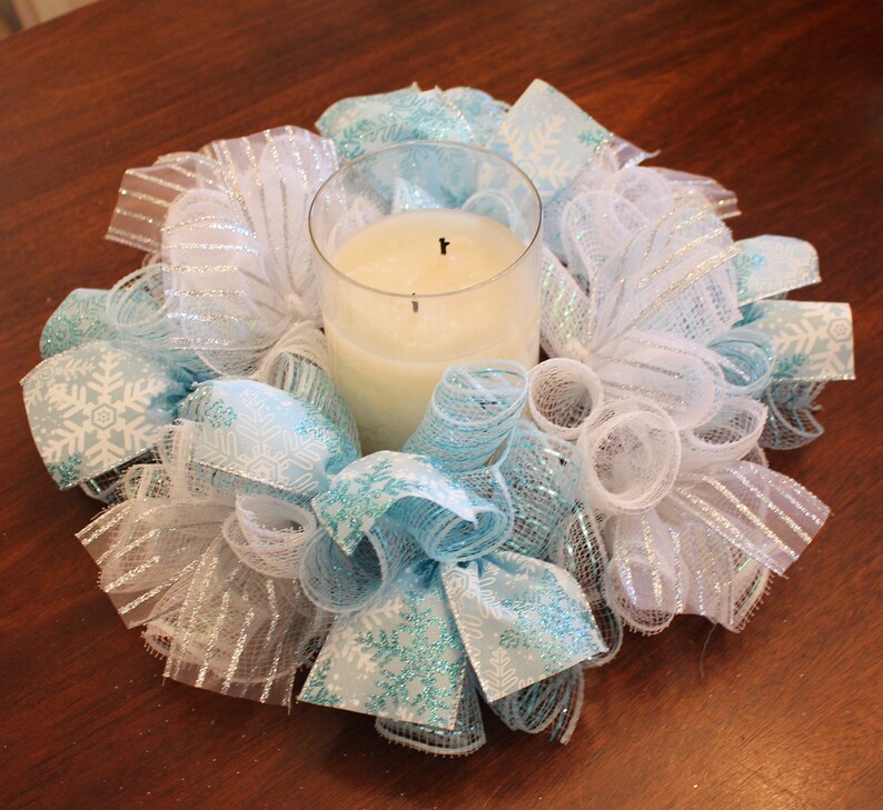 14 or 18 Snowflakes Centerpiece Light Blue & - Etsy