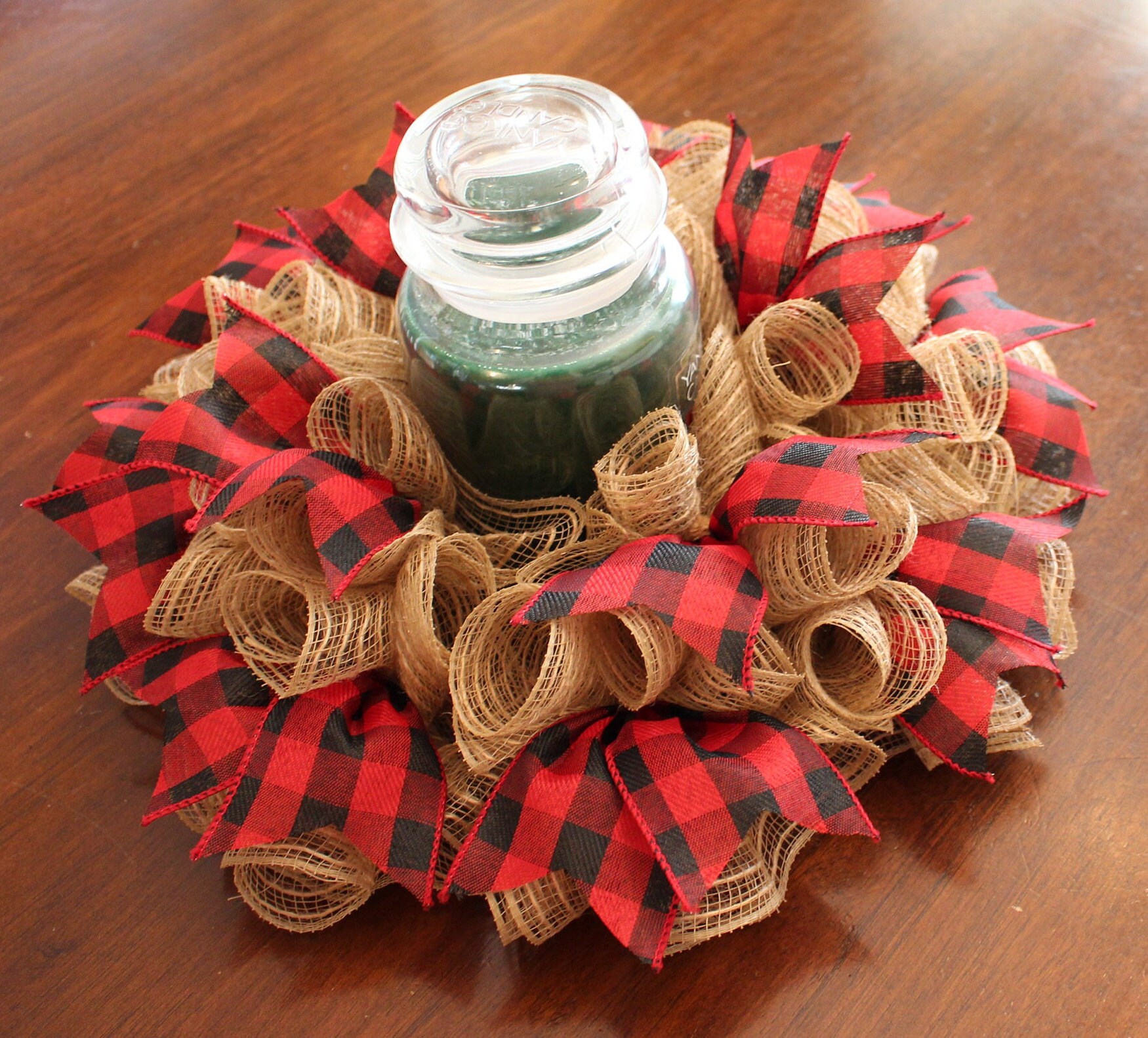 14 or 18 Buffalo Check Print Centerpiece/candle - Etsy