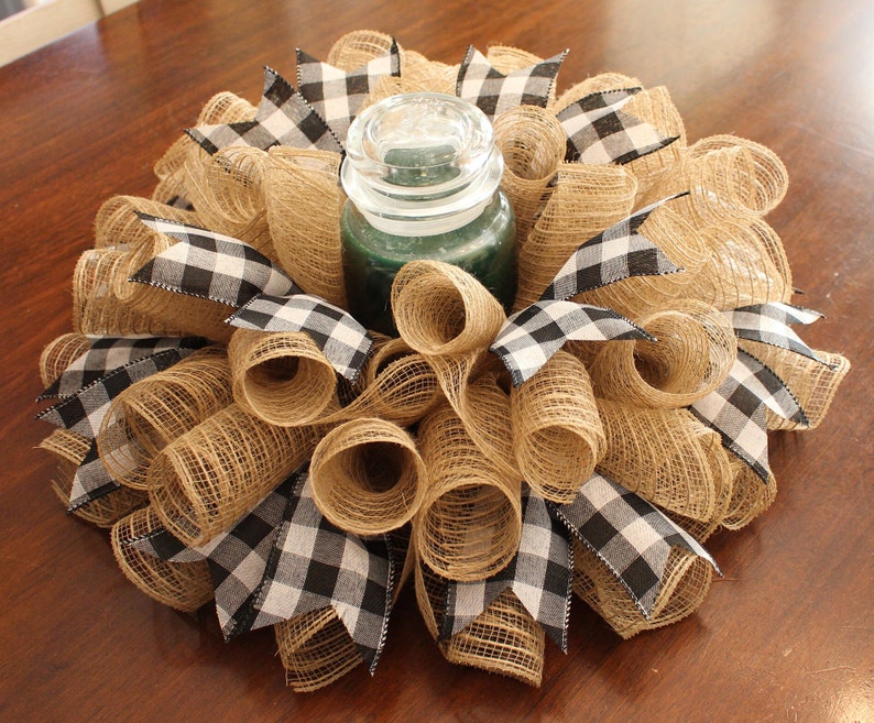 14 or 18 Buffalo Check Print Centerpiece/candle - Etsy