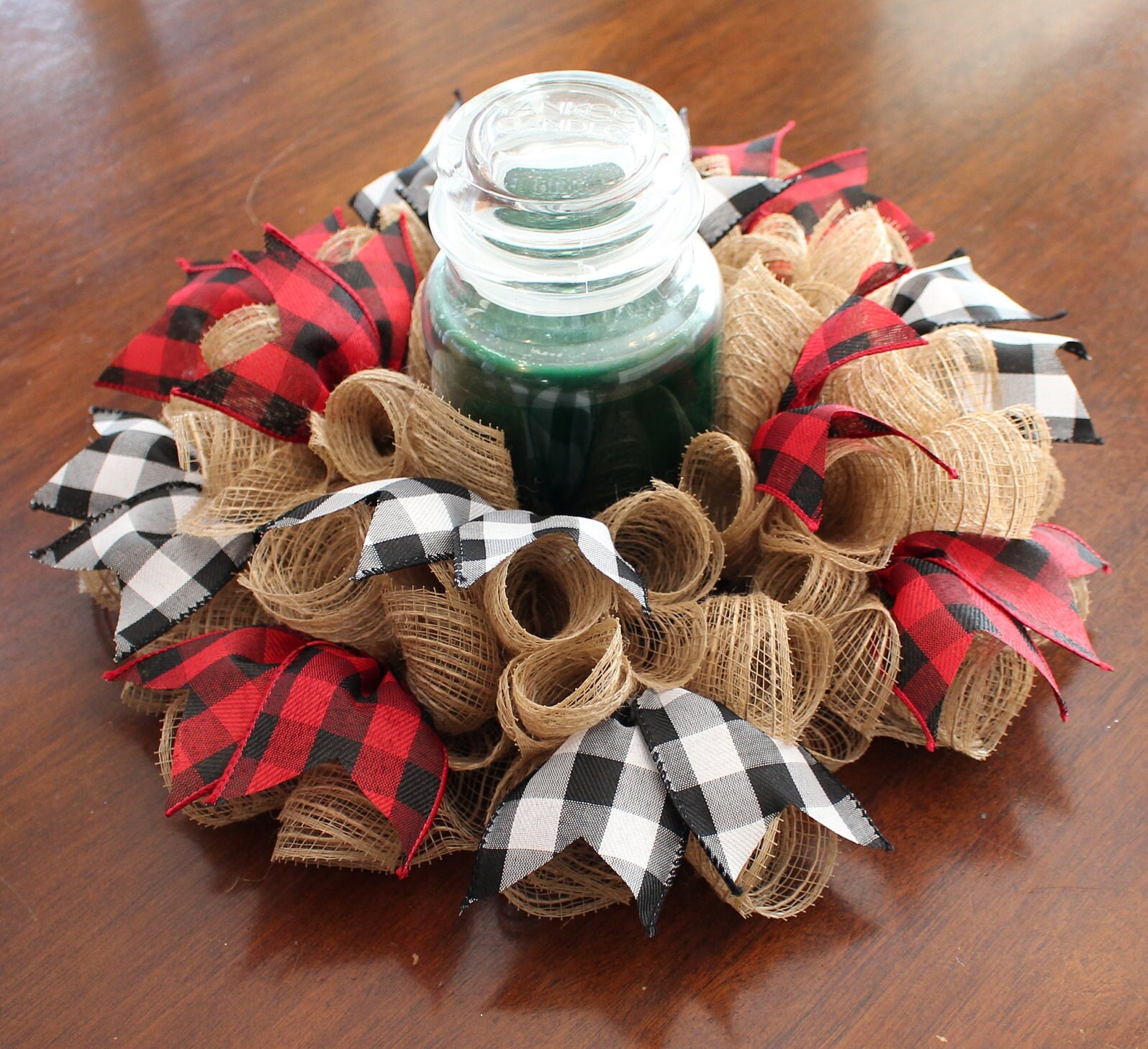 14 or 18 Buffalo Check Print Centerpiece/candle - Etsy