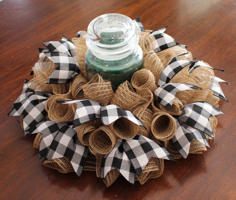 14 or 18 Buffalo Check Print Centerpiece/candle - Etsy