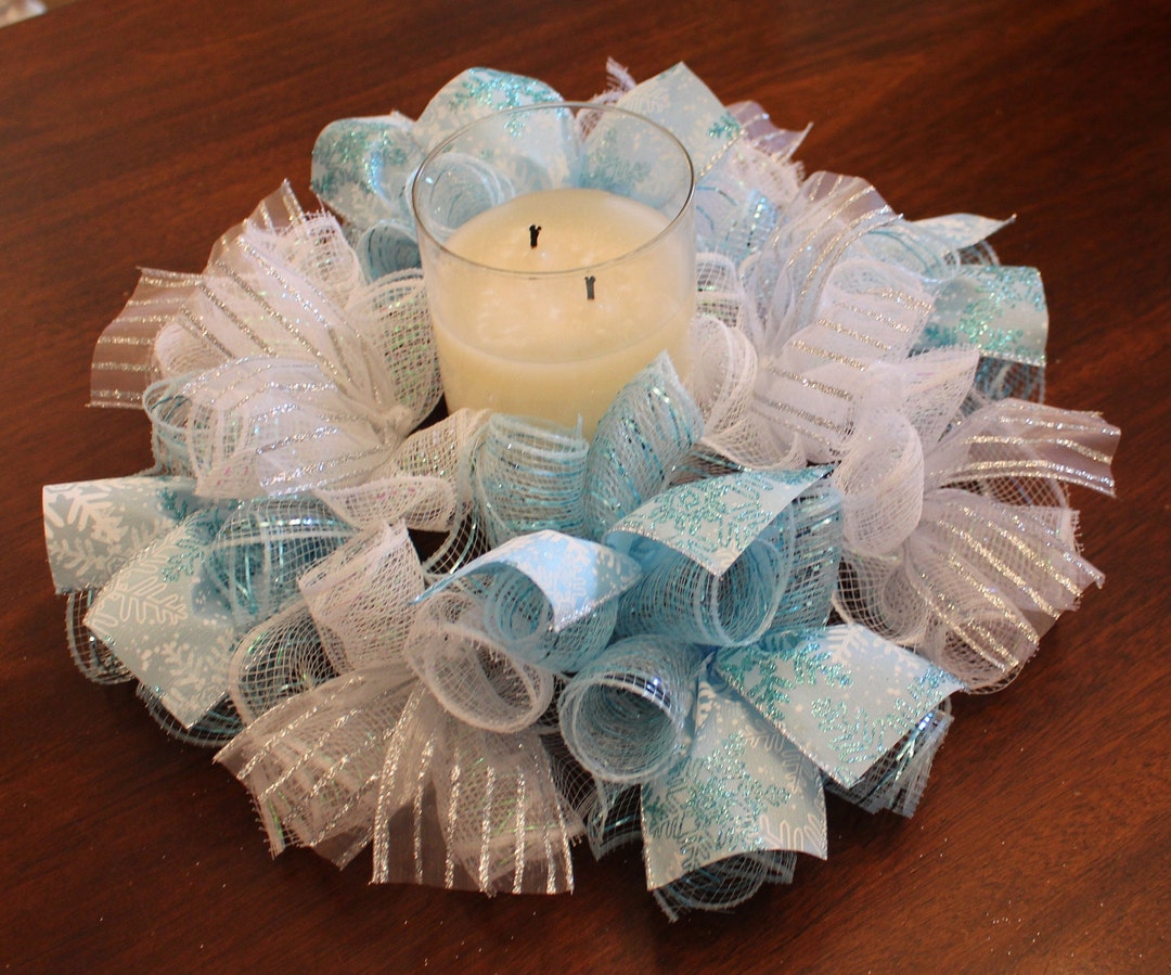 14 or 18 Snowflakes Centerpiece Light Blue & - Etsy