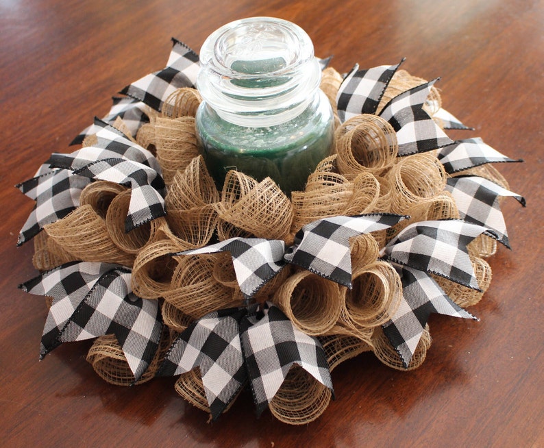 14 or 18 Buffalo Check Print Centerpiece/candle - Etsy