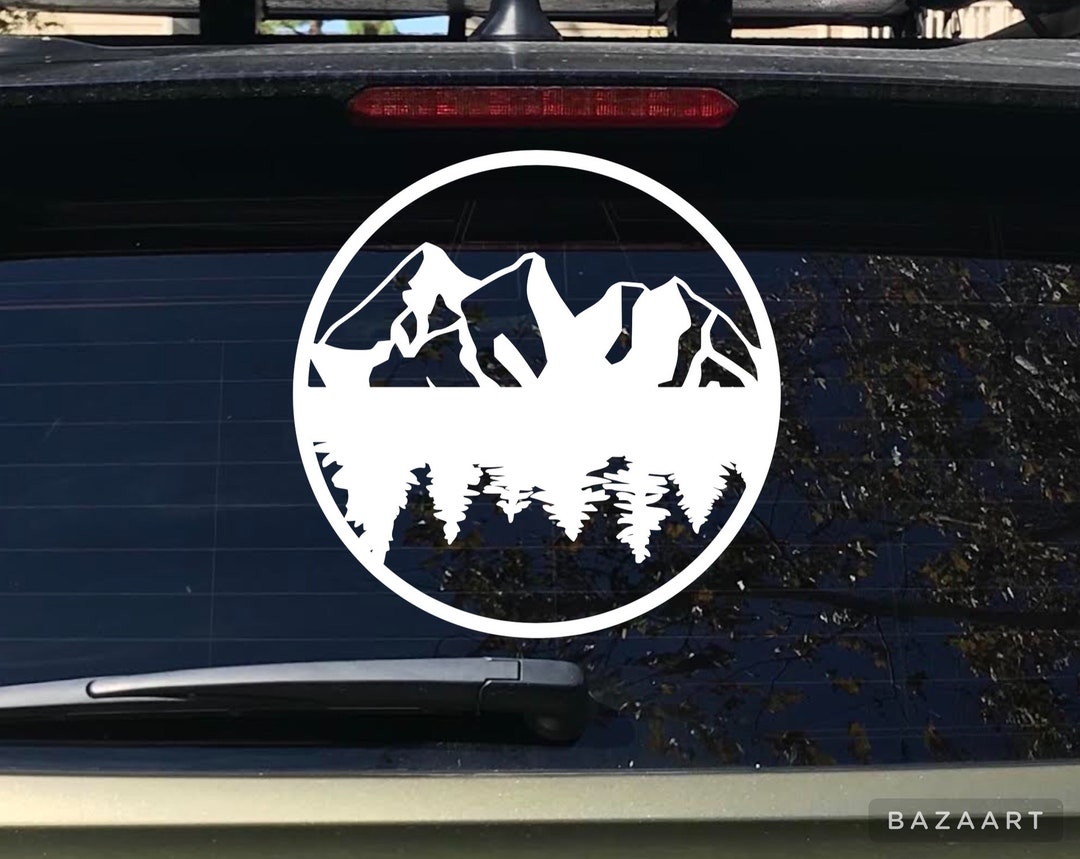 Mountains and Forest Decal, Mountain Trees, Side Body, Side Graphics ...
