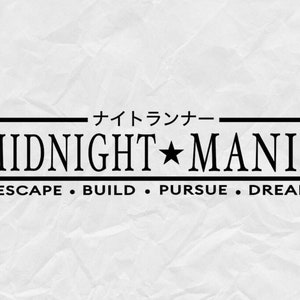 Midnight Manic Night Runner Decal, JDM Car Window Decal, Sticker ...