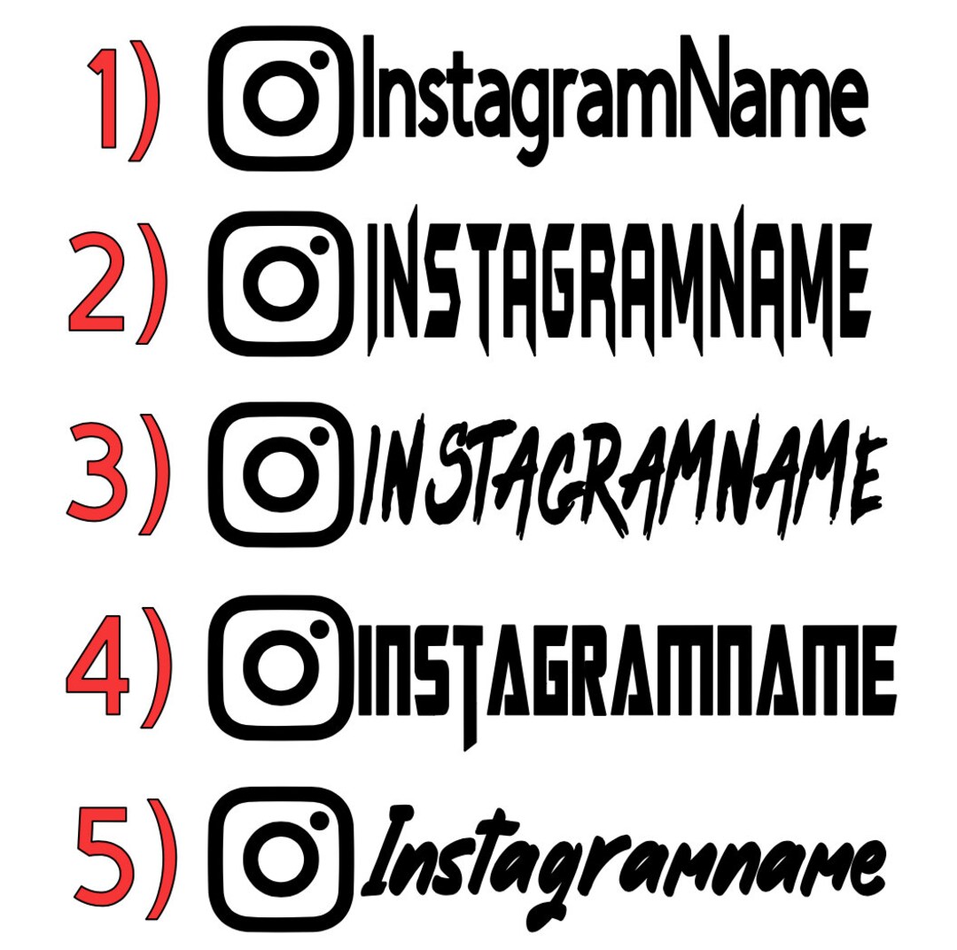Personalized Custom Instagram Decal, Instagram Logo, Instagram Name ...