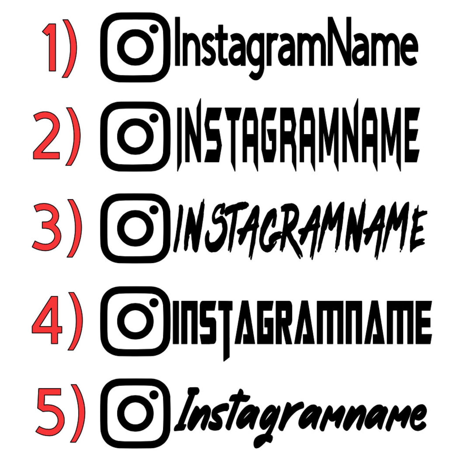 Personalized Custom Instagram Decal, Instagram Logo, Instagram Name ...