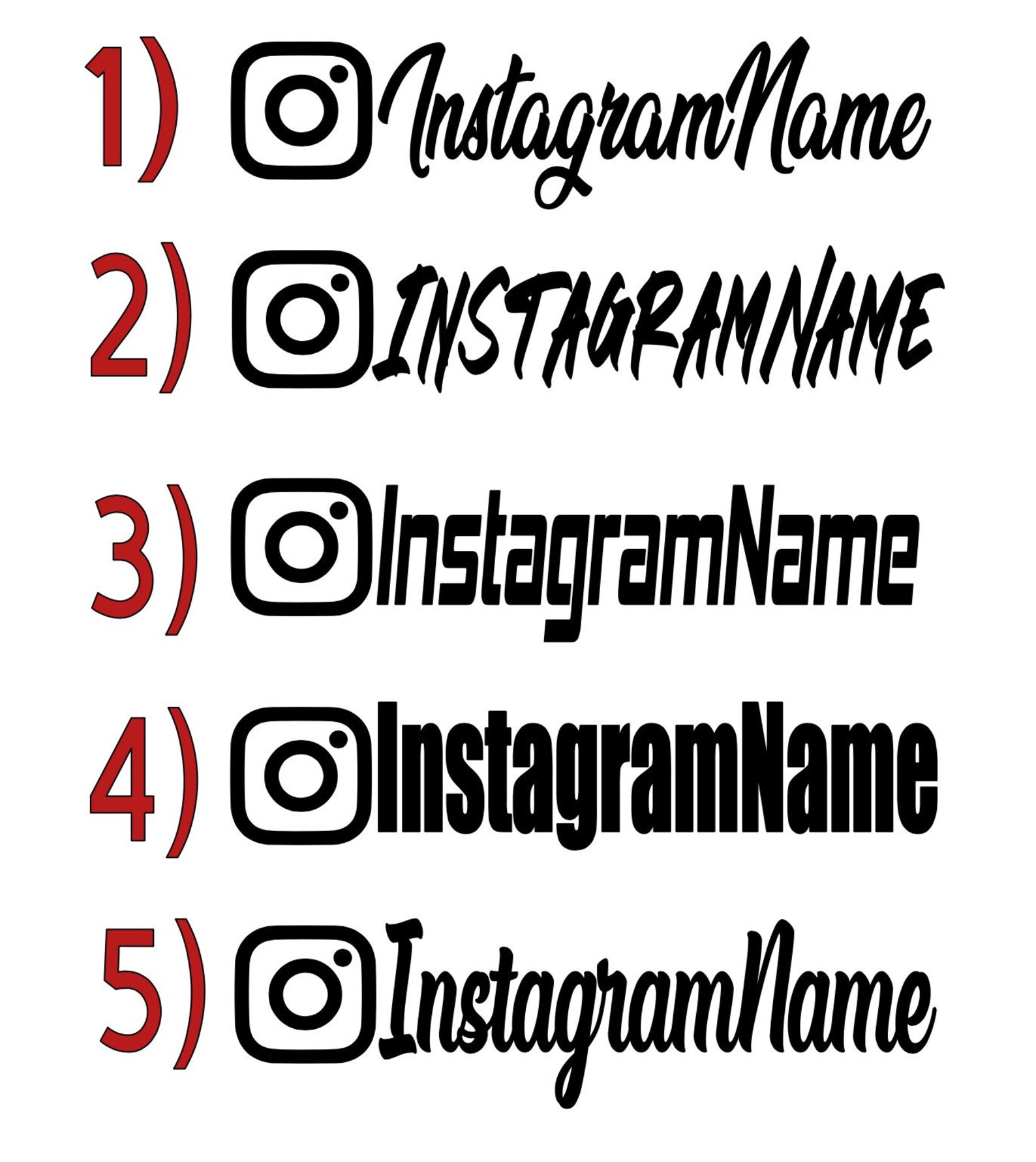 Personalized Custom Instagram Decal, Instagram Logo, Instagram Name ...