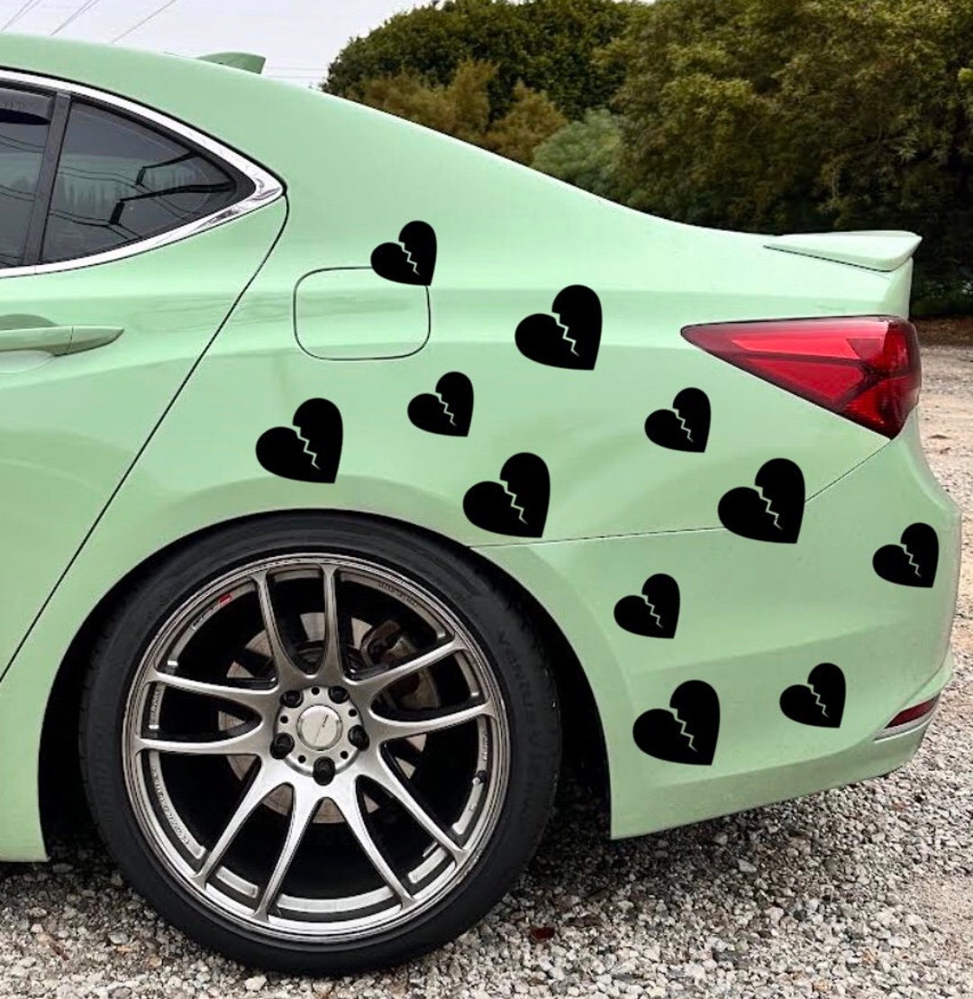 Broken Heart Decal Pack Individually Cut, Panel Graphics, Side Body ...