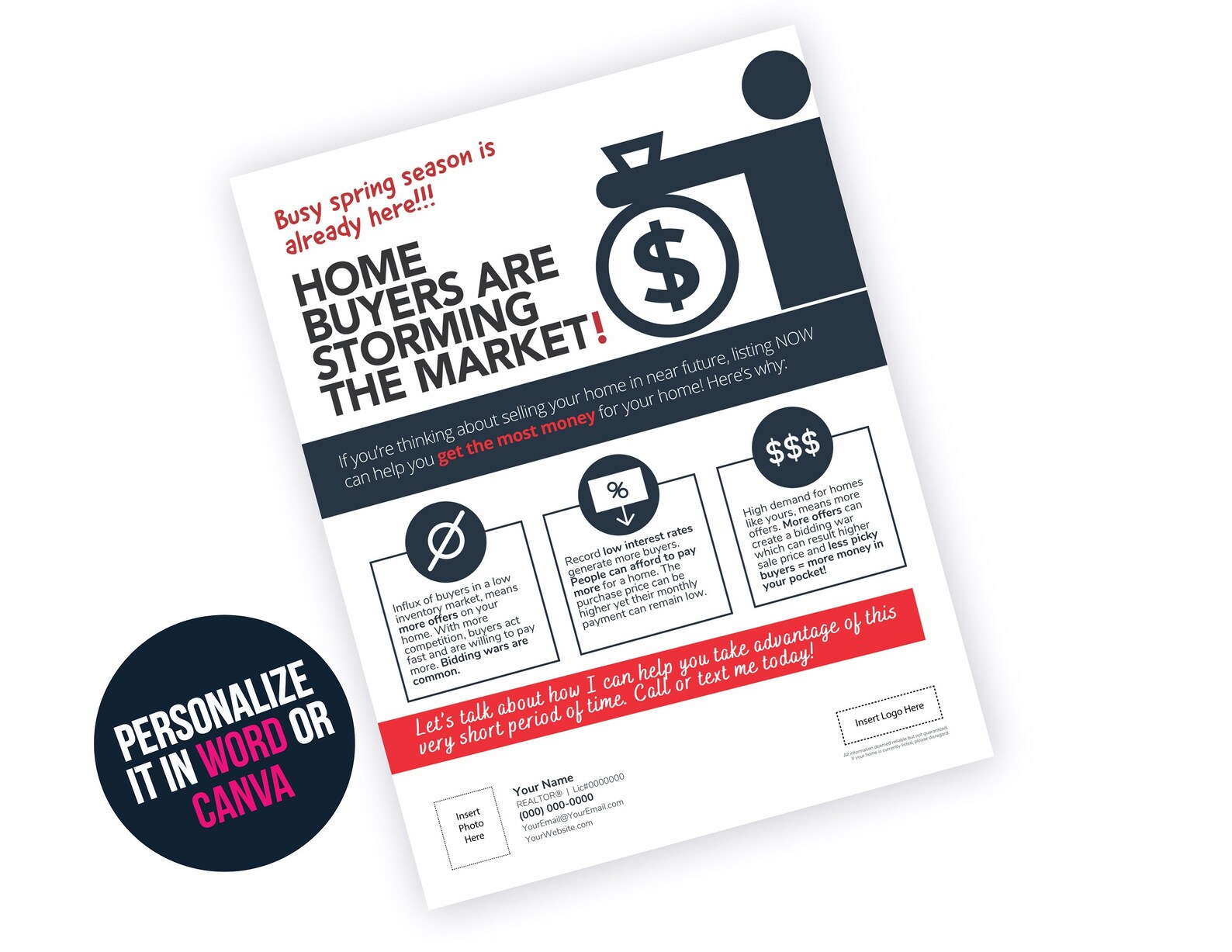 Real Estate Marketing Template Spring Market is Here. Best | Etsy