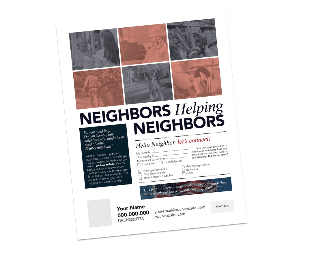 Real Estate Marketing Template Helping Neighbors Bringing | Etsy
