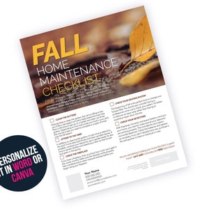 Real Estate Marketing Template - Fall Home Maintenance Checklist | Best ...