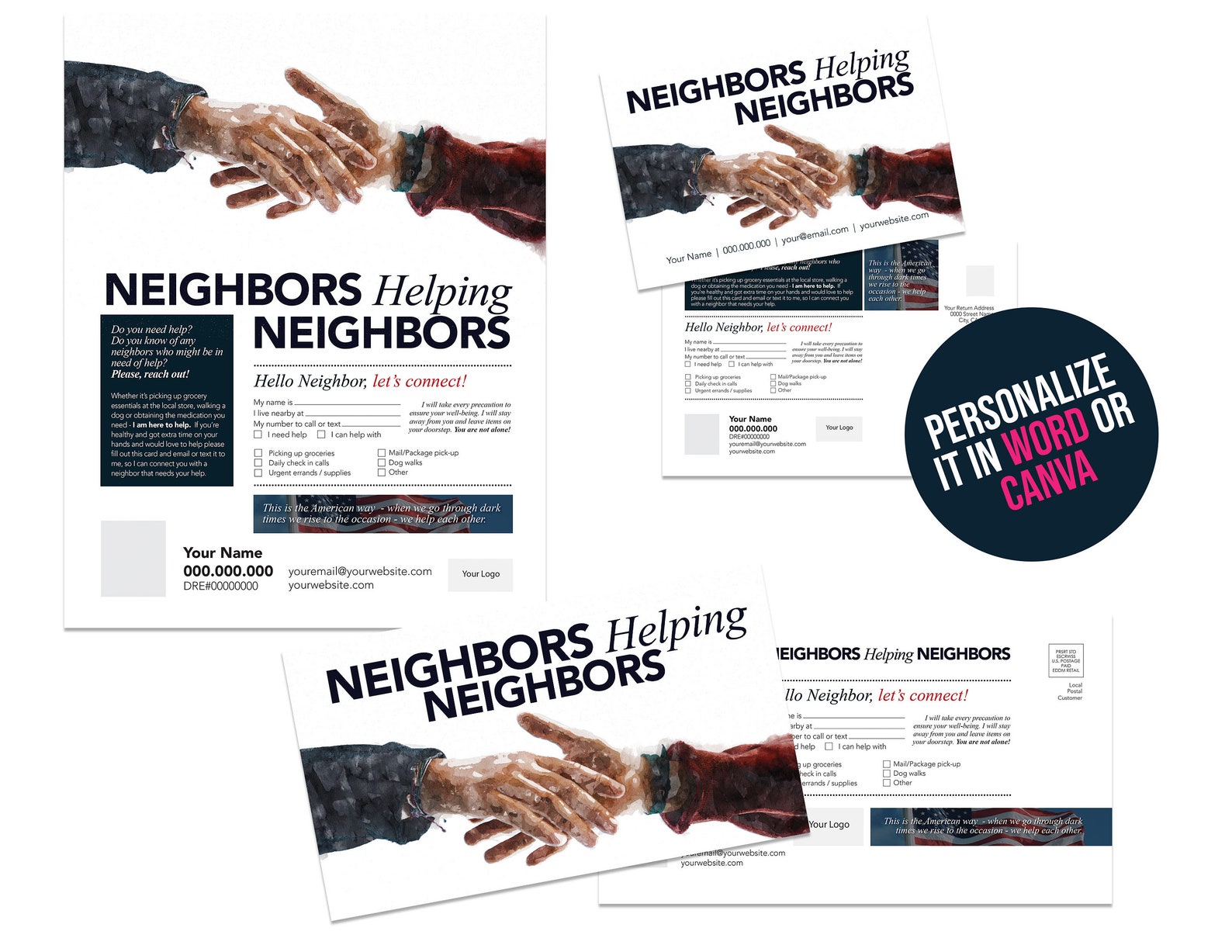 Real Estate Marketing Template Neighbors Helping Neighbors. | Etsy