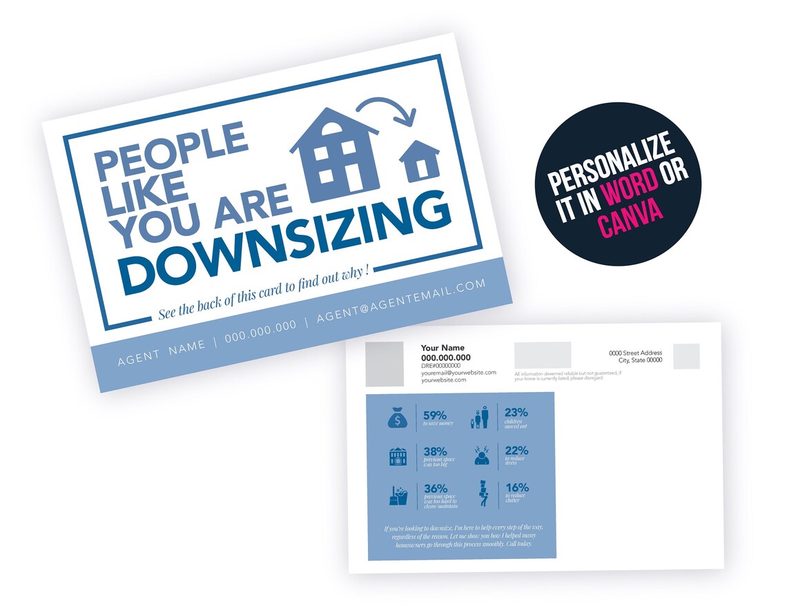 Real Estate Marketing Templates People Like You Are Downsizing Editable ...