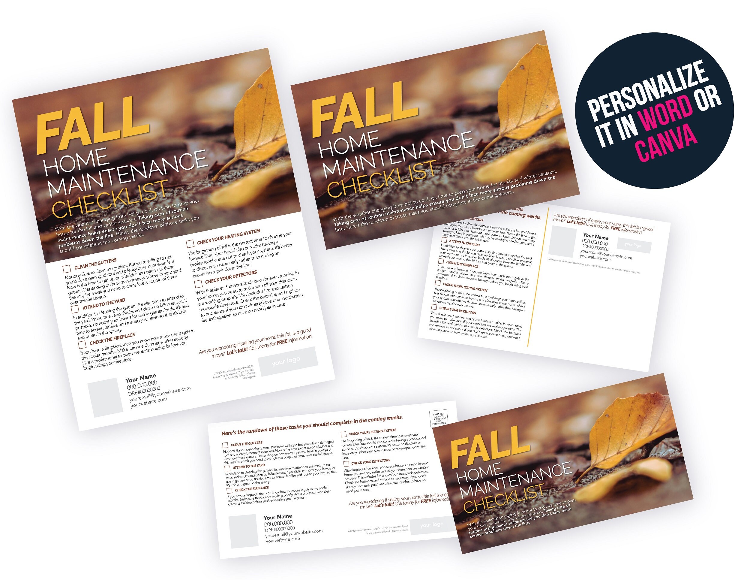 Real Estate Marketing Template - Fall Home Maintenance Checklist | Best ...