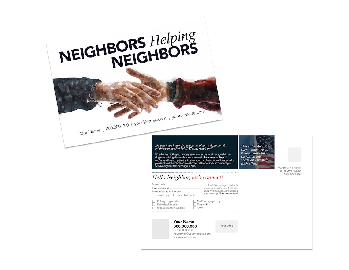 Real Estate Marketing Template Neighbors Helping Neighbors. | Etsy