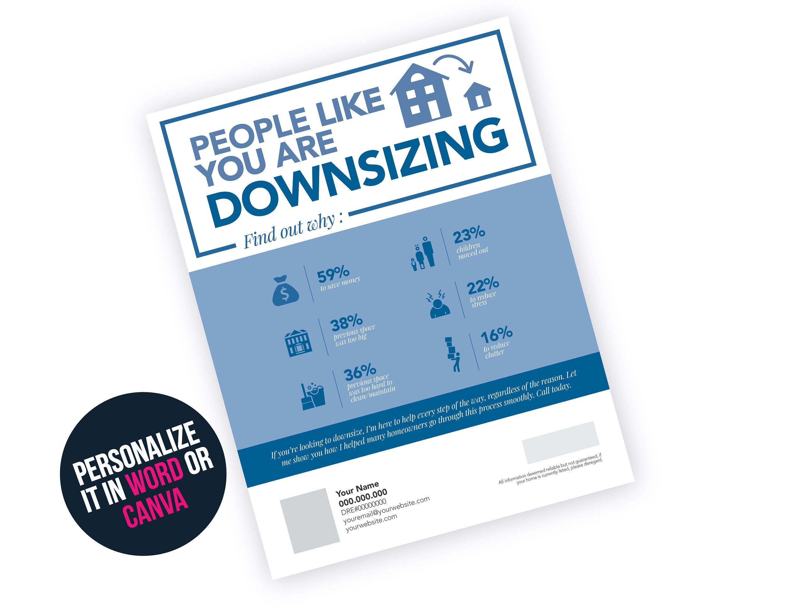 Real Estate Marketing Templates People Like You Are Downsizing Editable ...