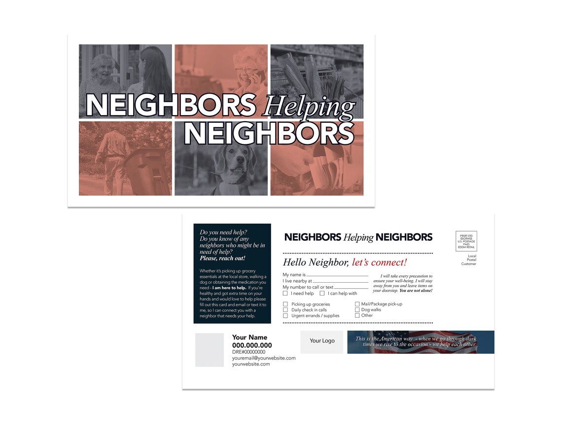 Real Estate Marketing Template Helping Neighbors Bringing Community ...
