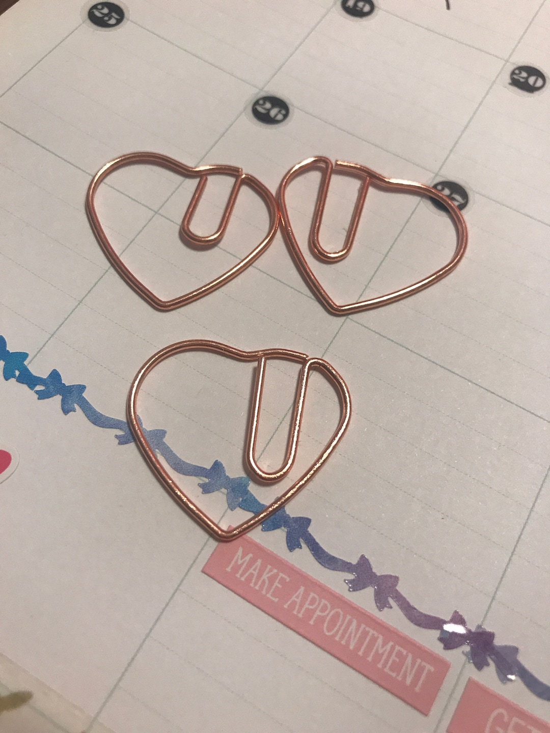 Paper Clips Rose Gold Heart Set 3 - Etsy